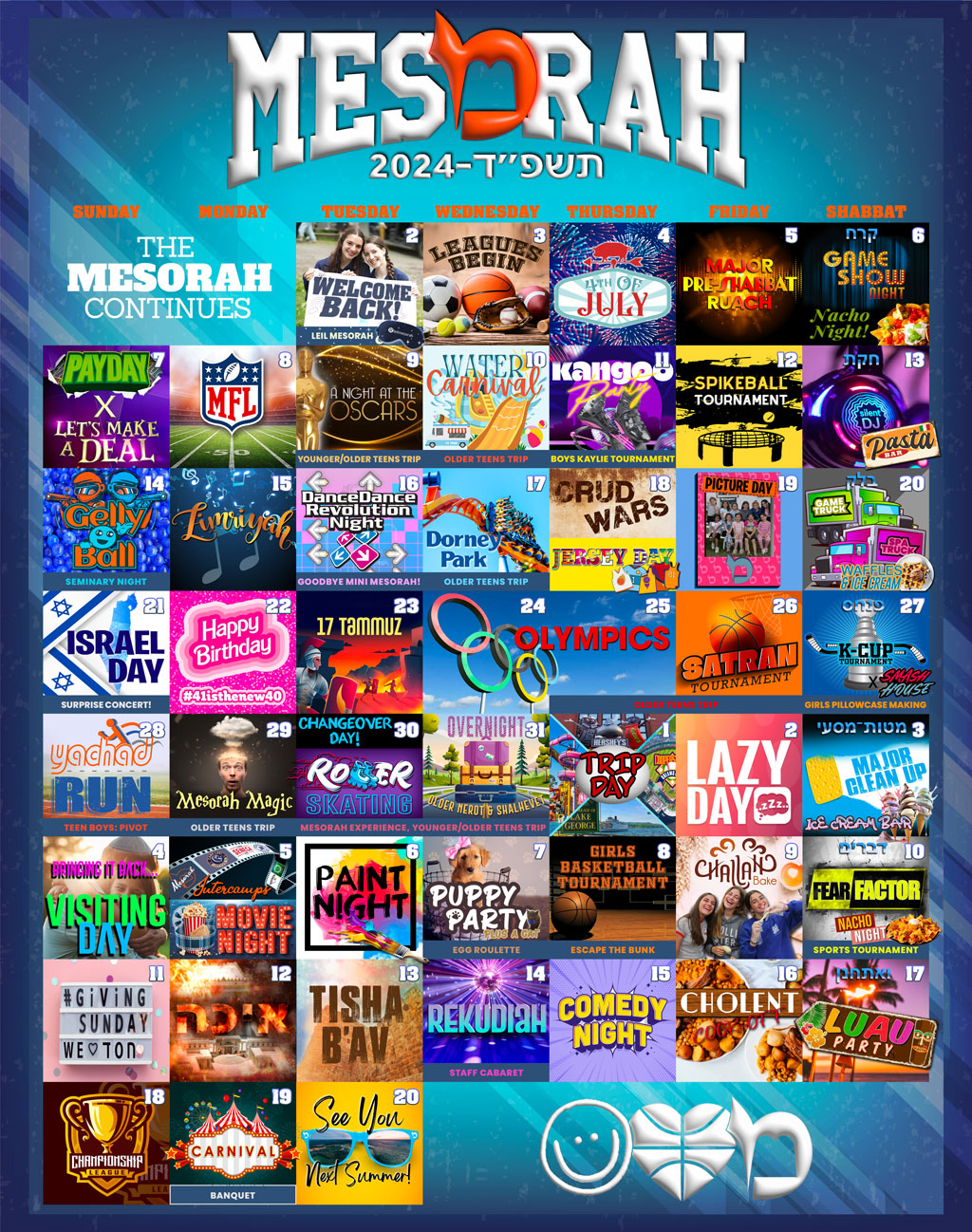 Camp Calendar - Camp Mesorah